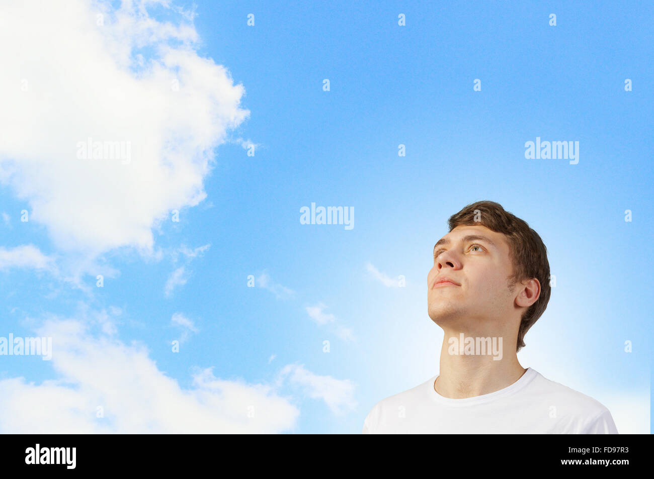 Young man representing soul balance and meditation concept Stock Photo ...