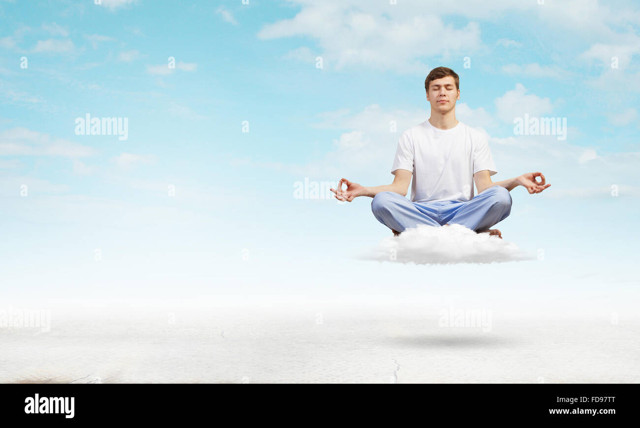 Young man representing soul balance and meditation concept Stock Photo ...