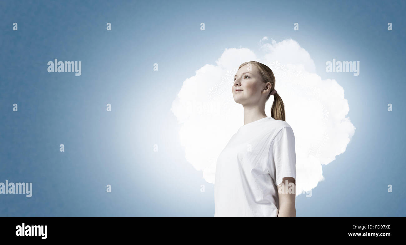 Young woman representing soul balance and meditation concept Stock ...