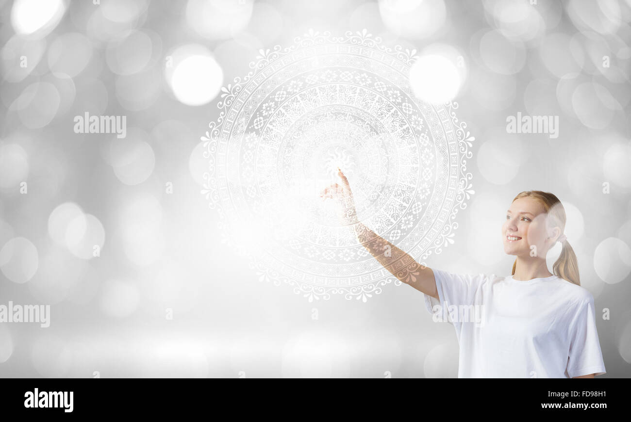 Young woman representing soul balance and meditation concept Stock ...