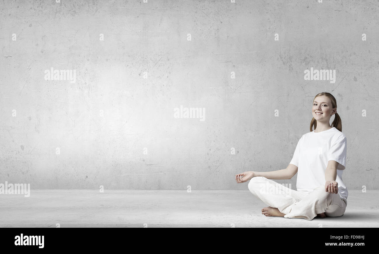 Young woman representing soul balance and meditation concept Stock ...
