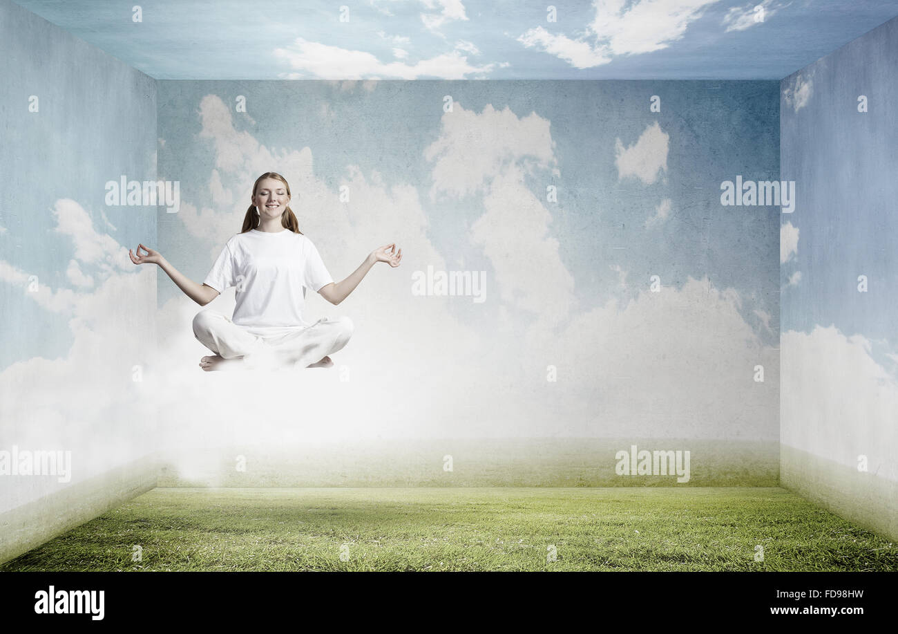 Young woman representing soul balance and meditation concept Stock ...