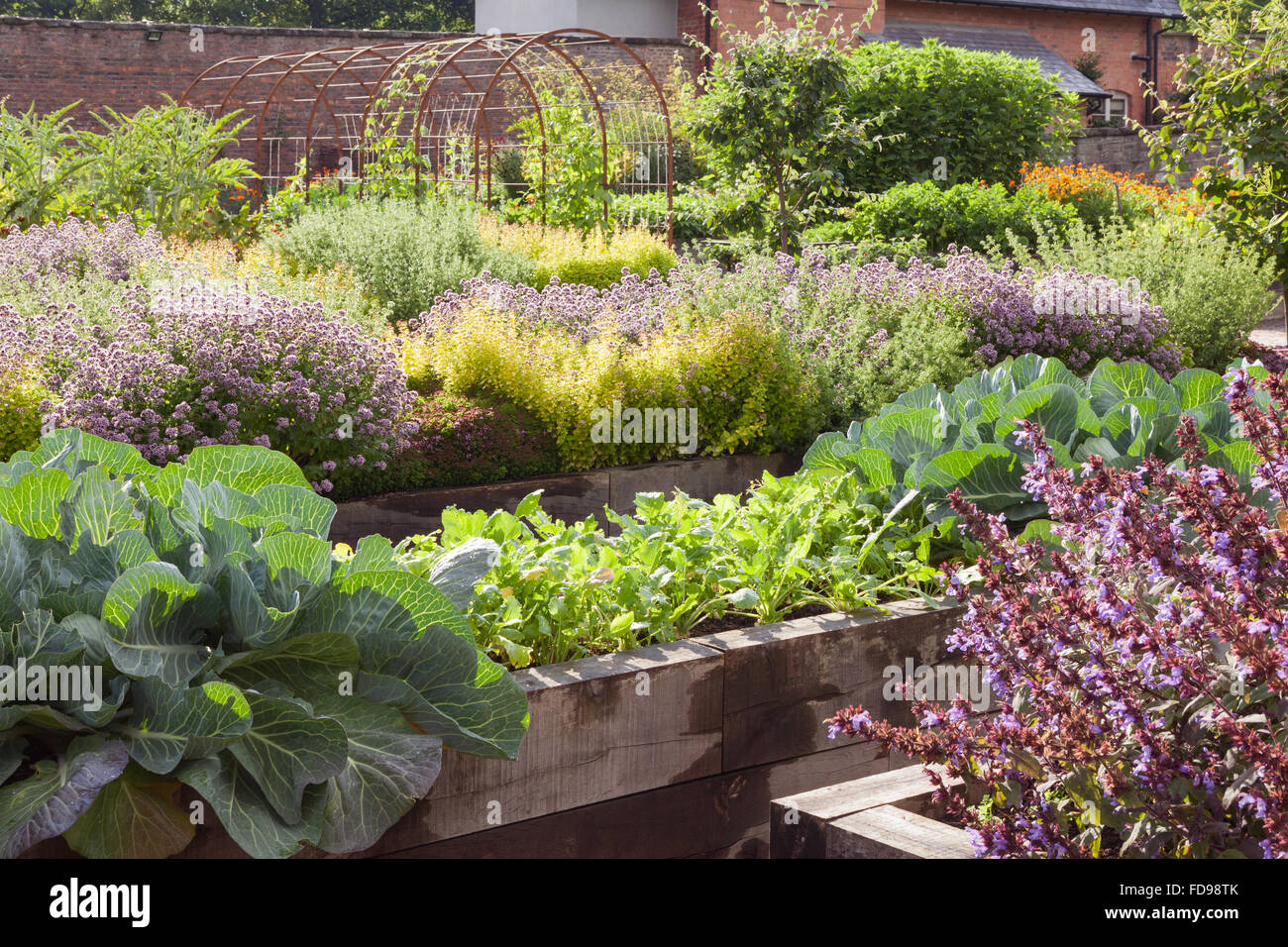 The Kitchen Garden at Rudding Park, North Yorkshire, UK. Summer, July ...