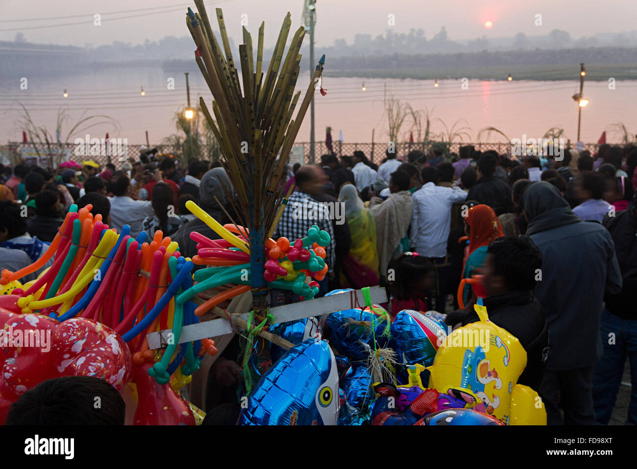 Groups or Crowds Pilgrim River side standing Stock Photo - Alamy