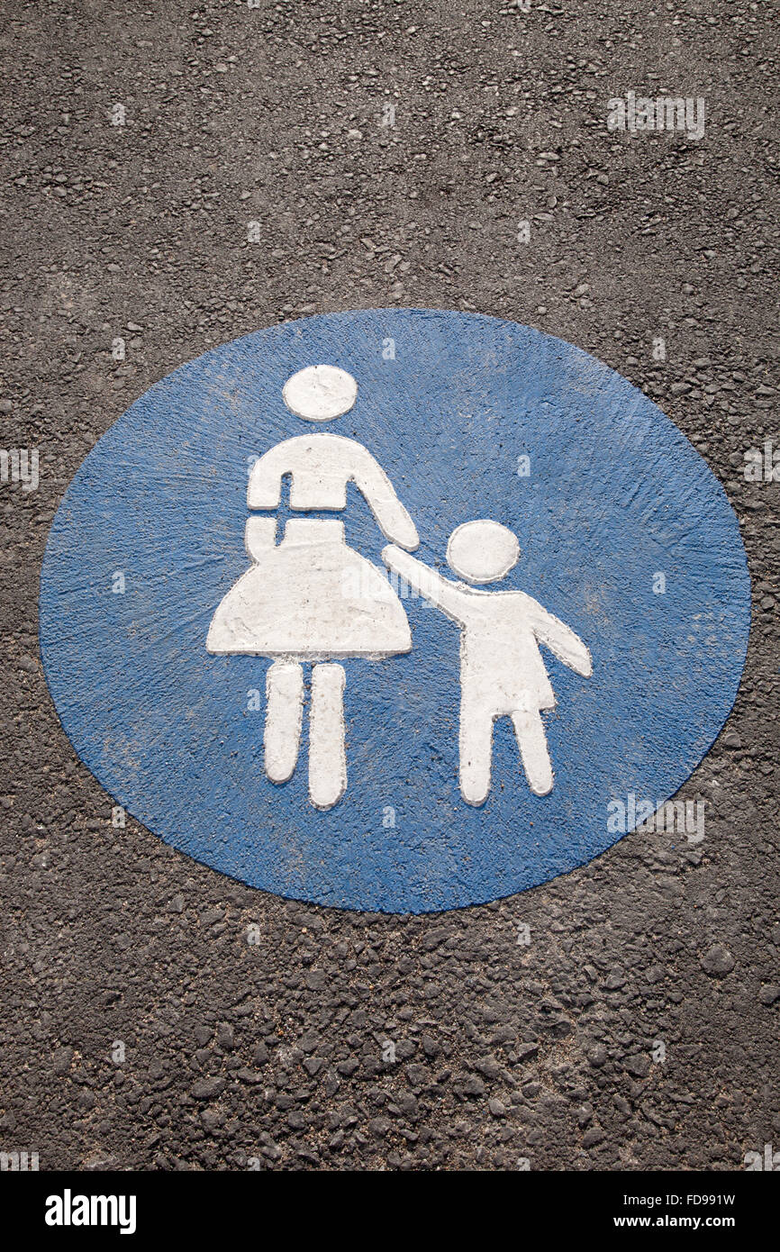 Pedestrian Sign on Concrete Surface in Urban Setting Stock Photo - Alamy