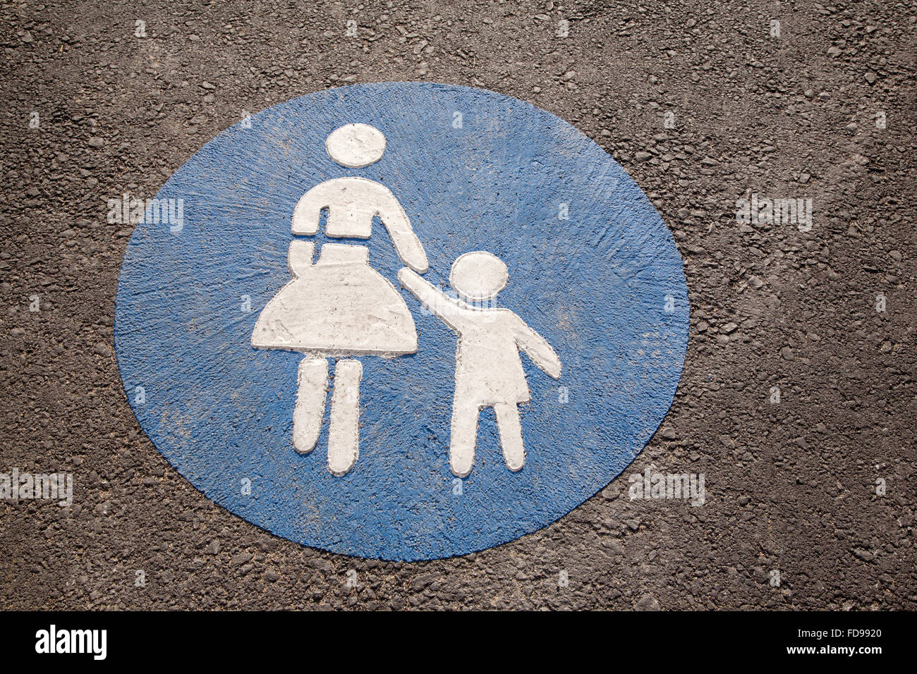 Pedestrian Sign on Concrete Surface in Urban Setting Stock Photo - Alamy