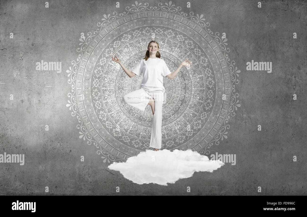 Young woman representing soul balance and meditation concept Stock ...