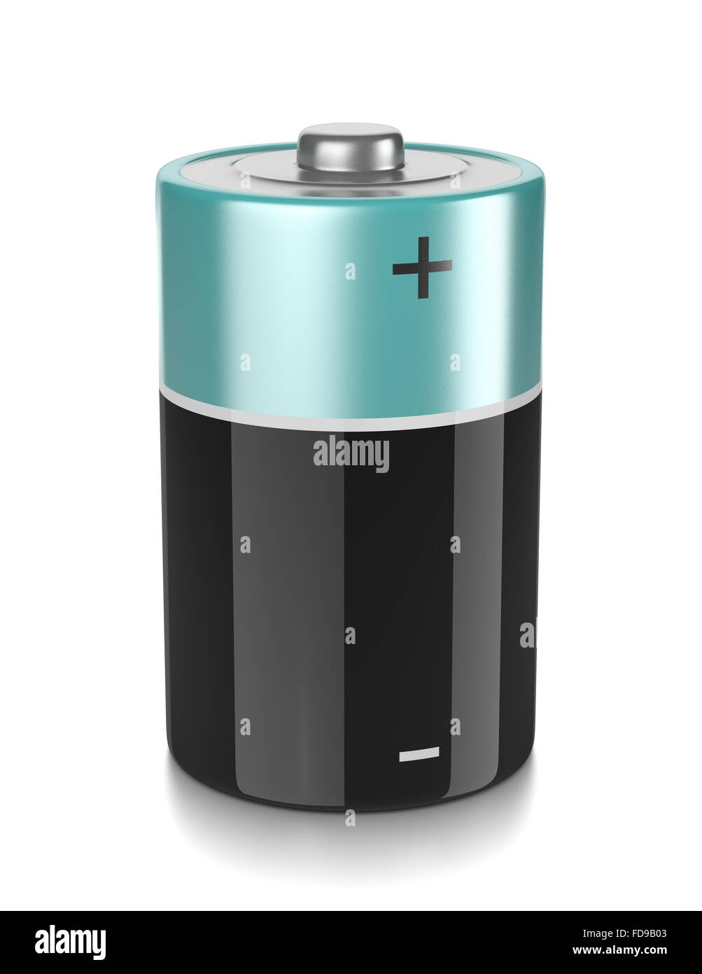 One Single Electric Battery Isolated on White Background Illustration ...