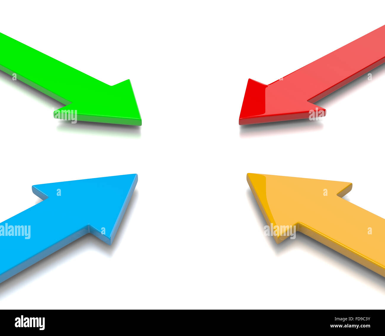 Four arrows point hi-res stock photography and images - Alamy