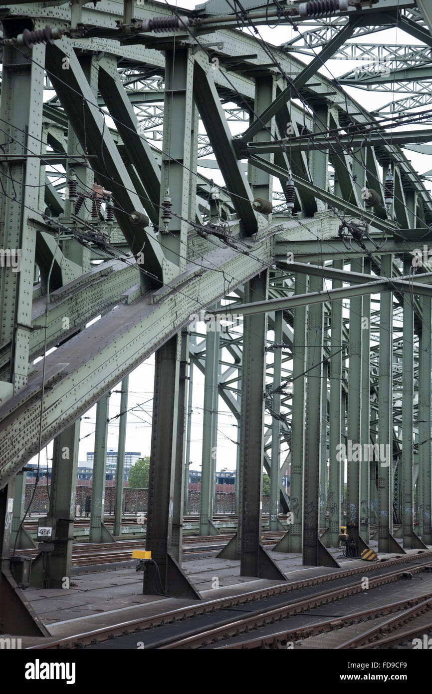 Hohenzollernbrucke Railway Bridge and Cathedral, Cologne, Germany ...
