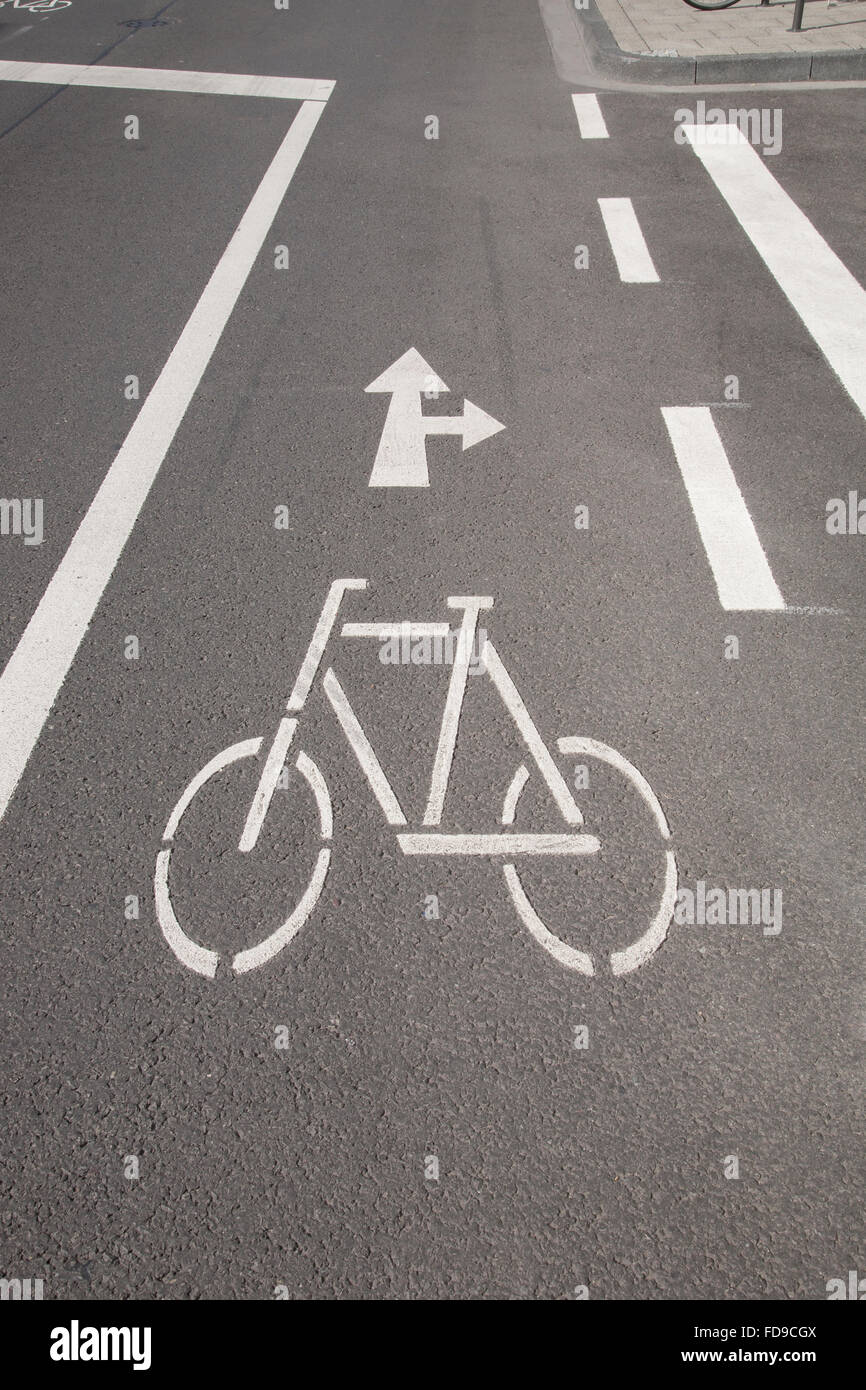 Bike Lane in Cologne; Germany Stock Photo - Alamy