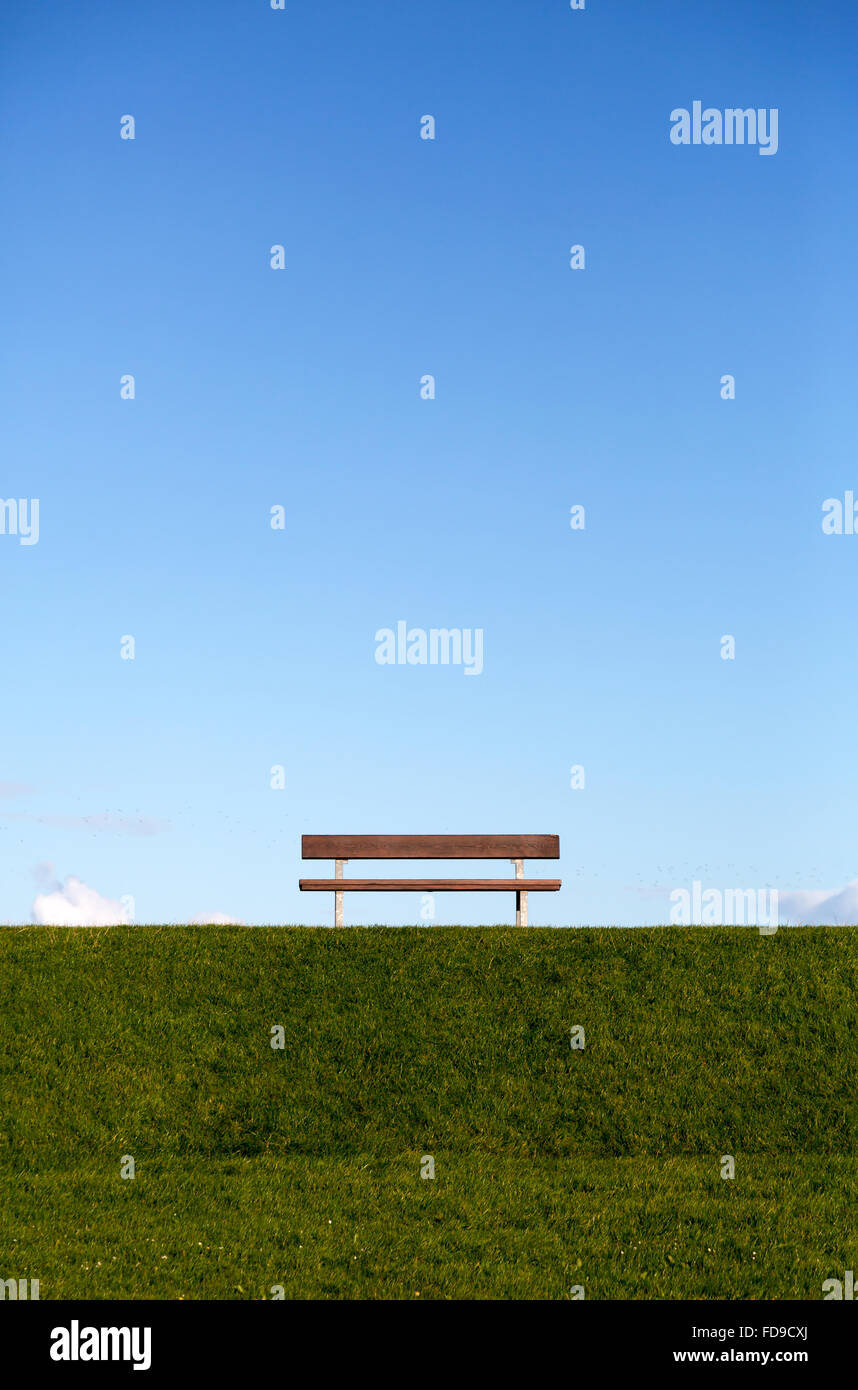 Empty bench on the dike hi-res stock photography and images - Alamy
