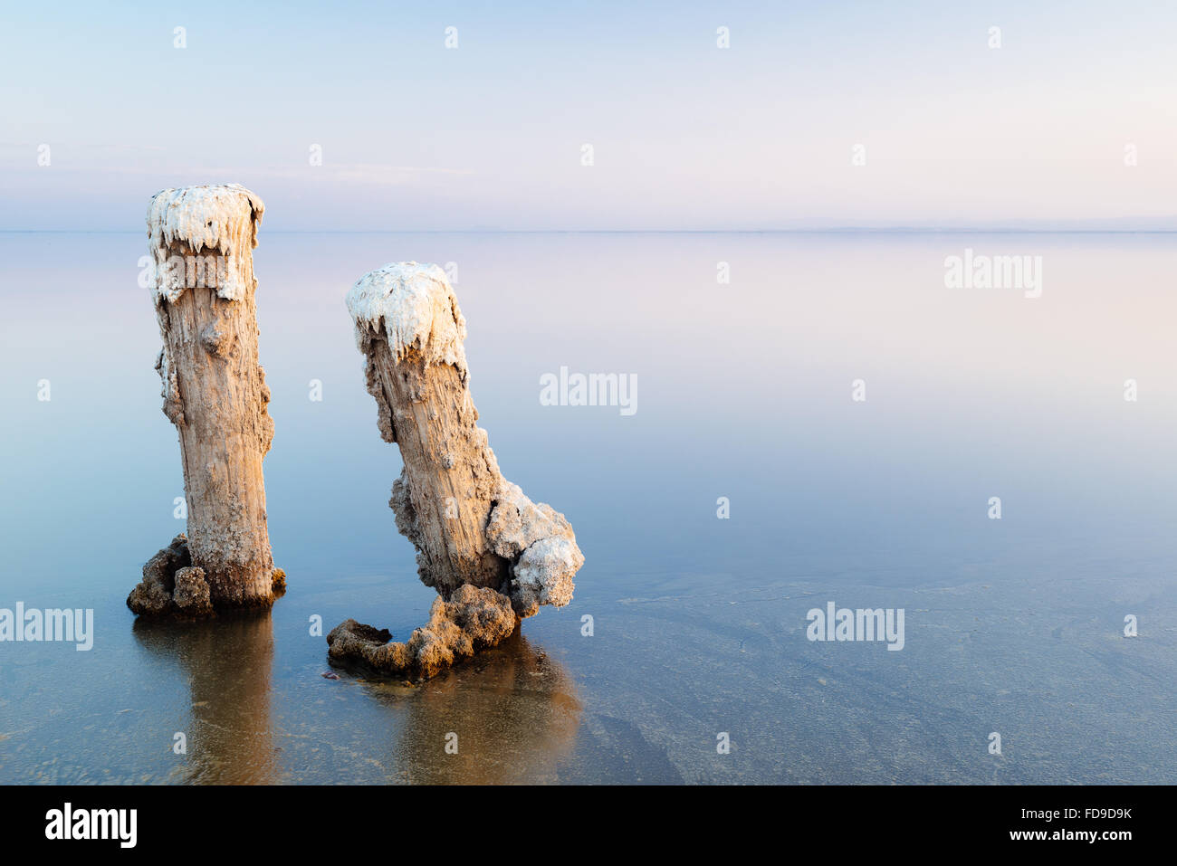 Salt-encrusted remains of Bombay Beach, on the eastern shore of the ...