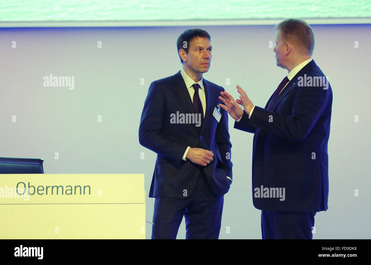Bochum, Germany. 29th January, 2016. Rene Obermann (L) and CFO Guido ...