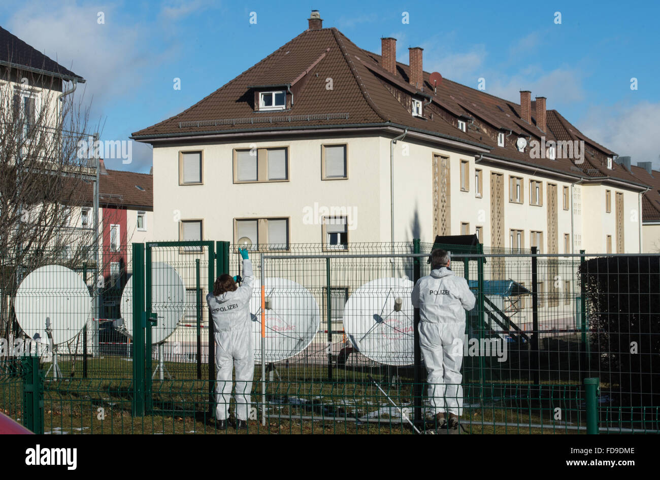 Villingen-Schwenningen, Germany. 29th Jan, 2016. Police officers of the ...