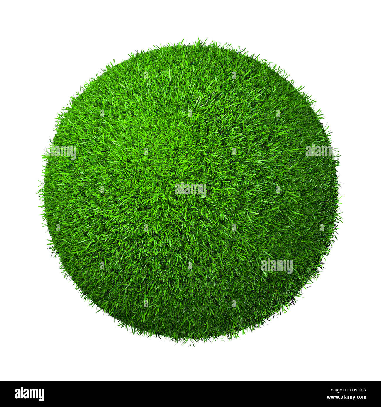 Ball of Green Grass Isolated on White Background 3D Illustration Stock ...