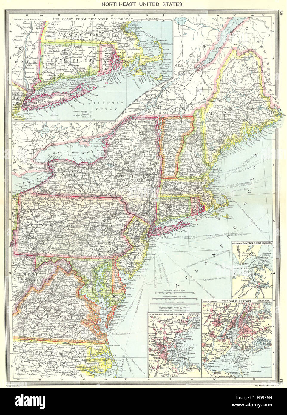 East coast usa map hi-res stock photography and images - Alamy