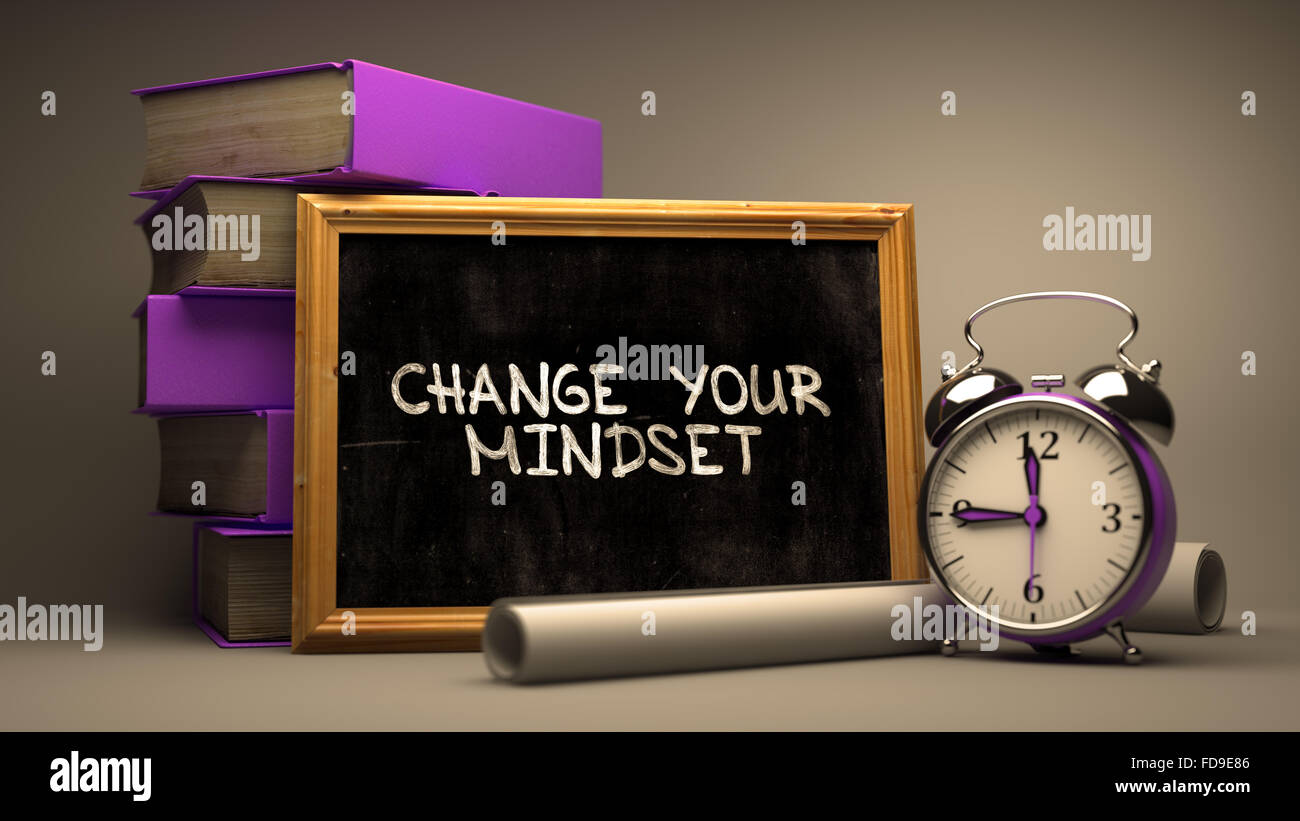 Change Your Mindset Concept Hand Drawn on Chalkboard. Blurred ...