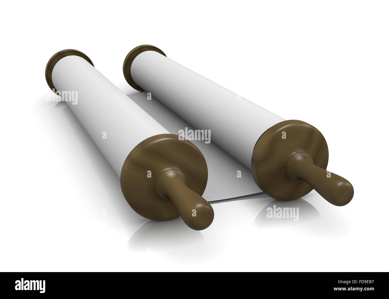 Closed Blank Scroll on White Background 3D Illustration Stock Photo - Alamy