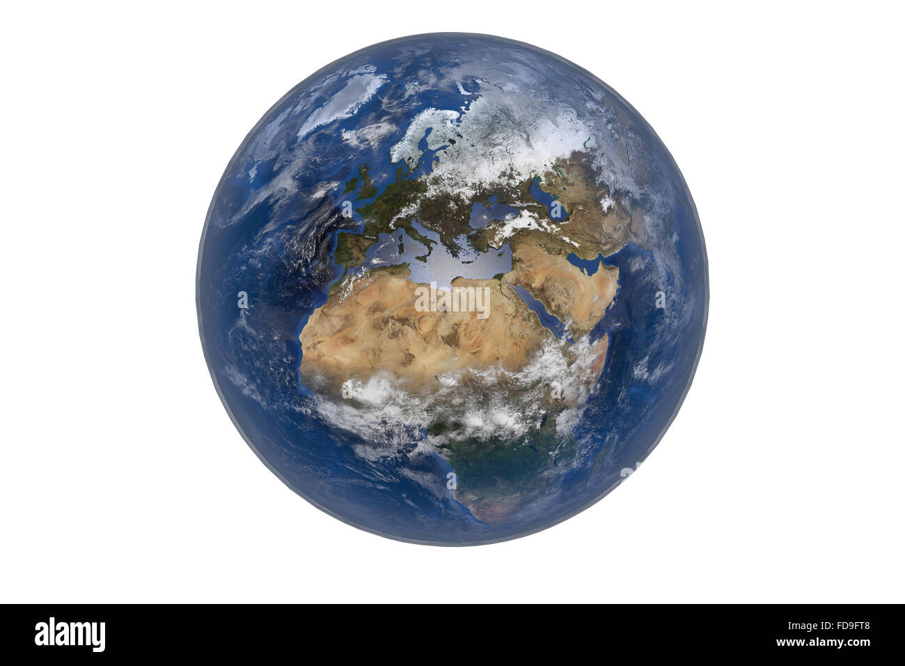 Planet Earth with Clouds and Atmosphere. Europe View. Elements of this ...