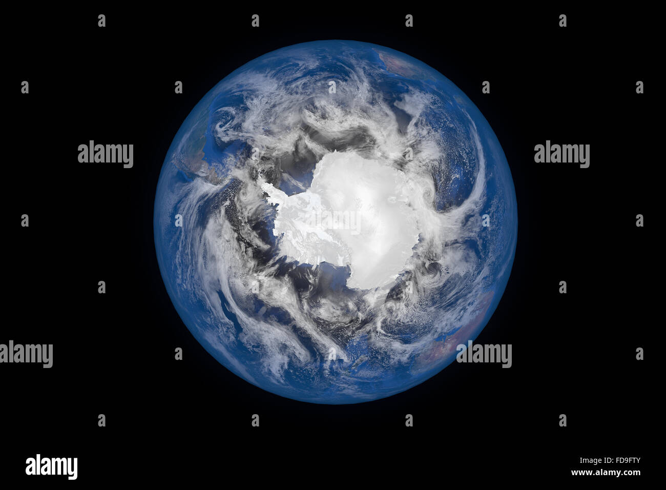 Planet Earth with Clouds and Atmosphere. Antarctica. Elements of this ...