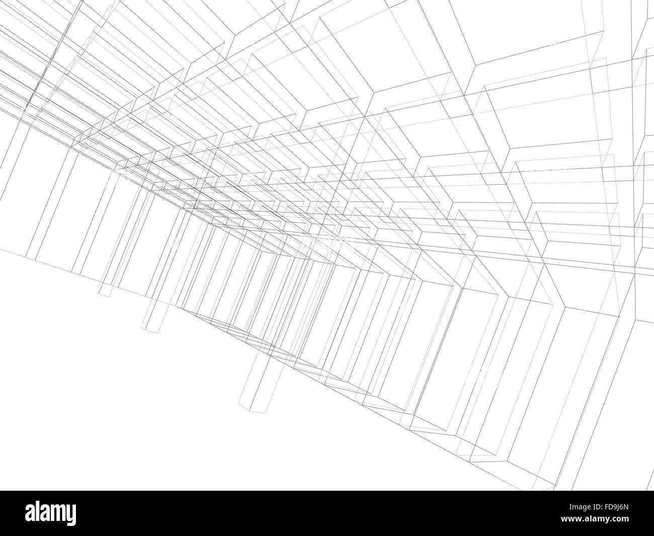 Digital graphic background, empty 3d room interior structure, wire ...