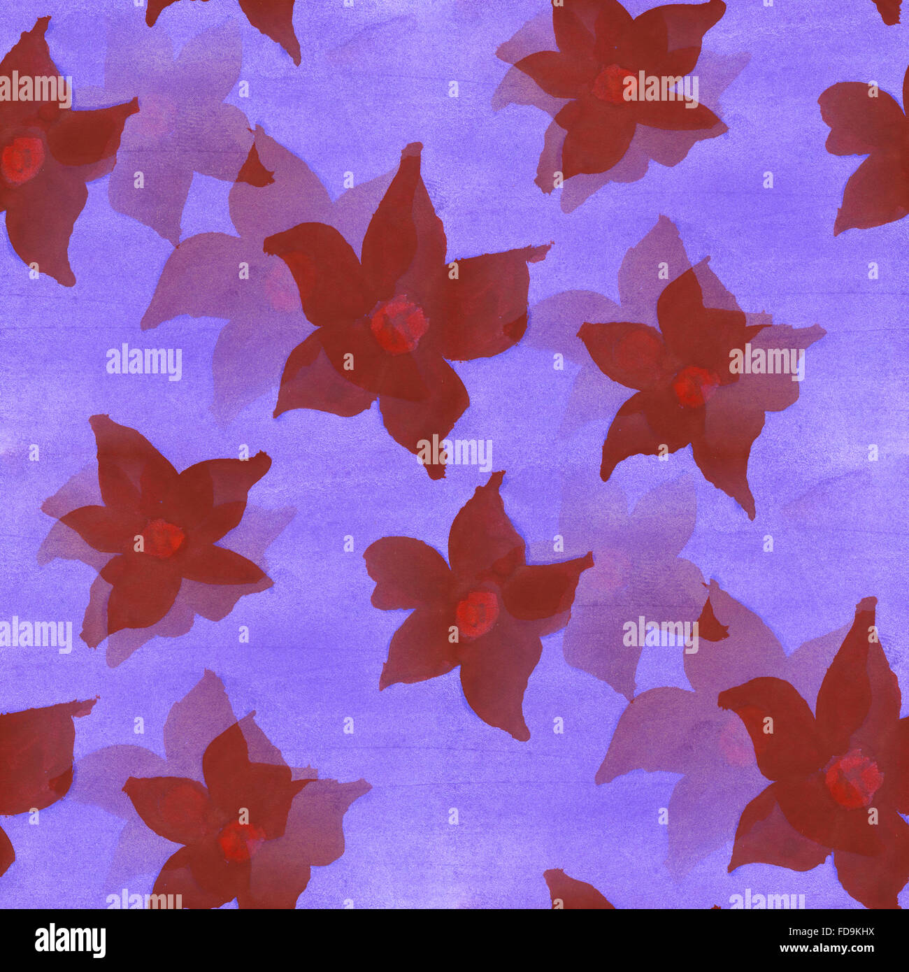 watercolor flower red purple pattern seamless floral background ...