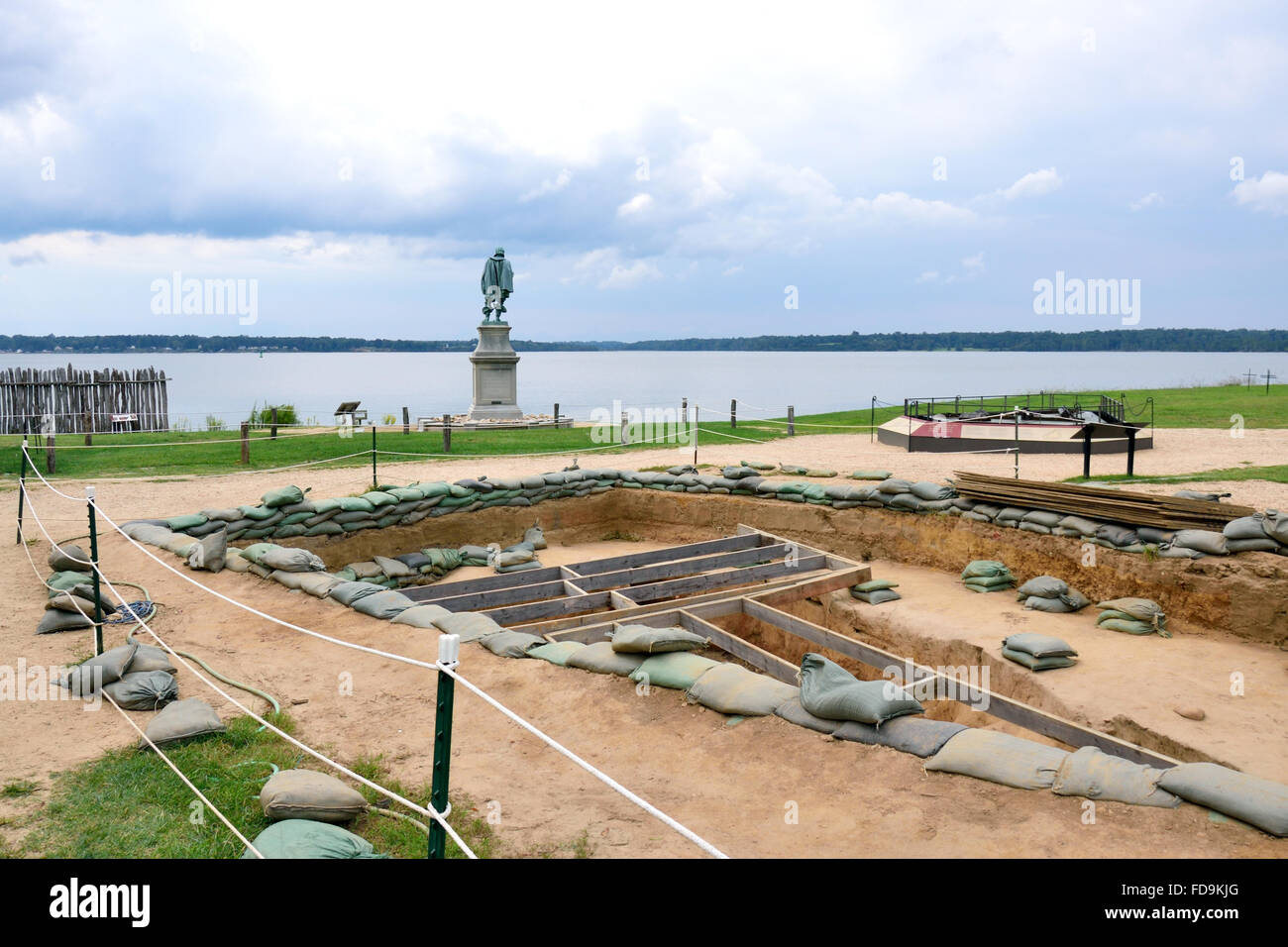 Archeological Excavations & Waterfront, Historic Jamestowne Stock Photo ...