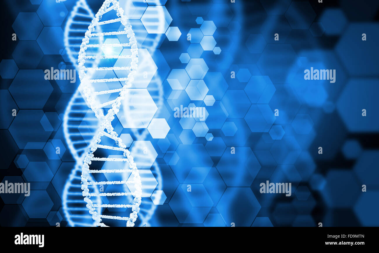 Digital blue image of DNA molecule and technology concepts Stock Photo ...