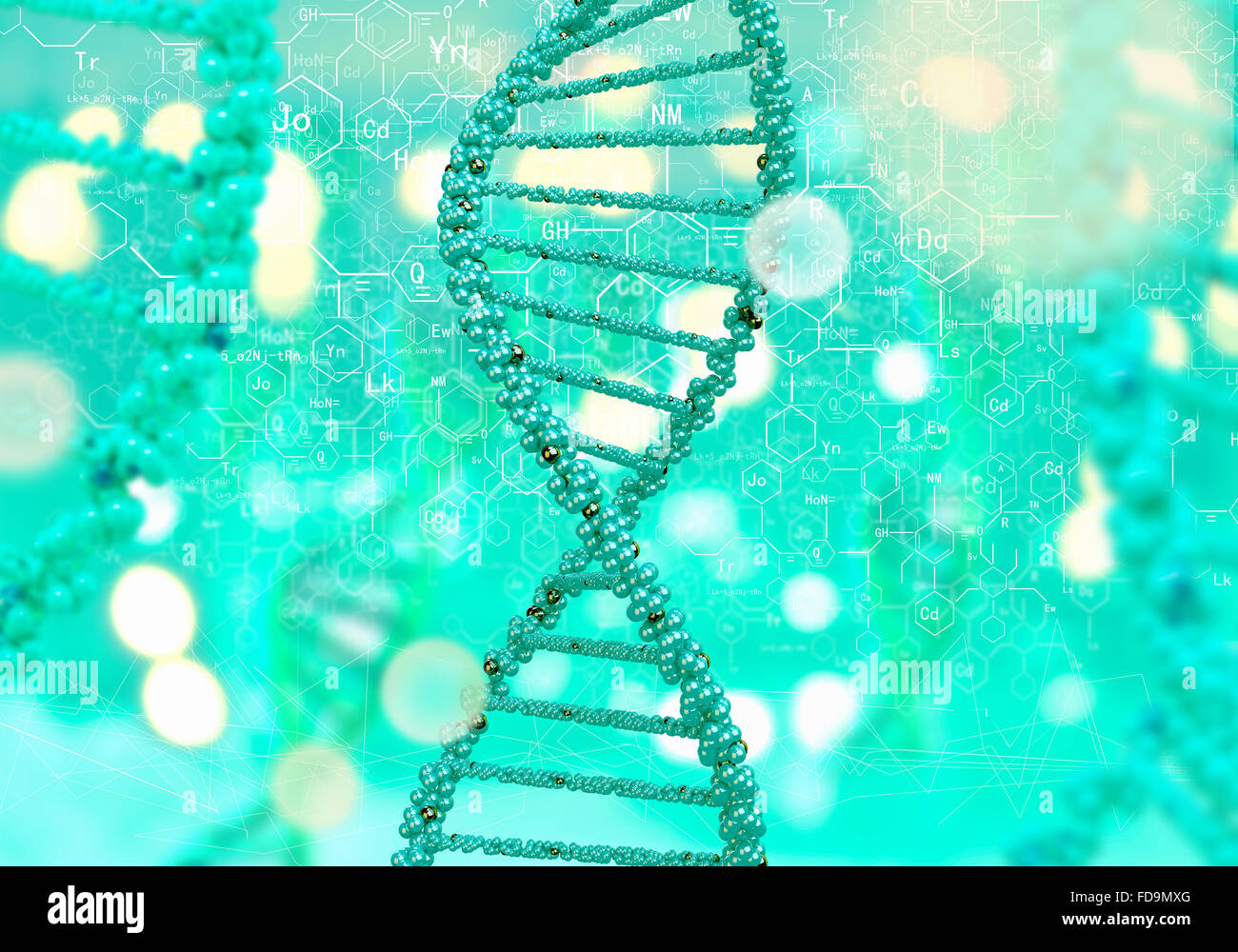 Biochemistry concept with digital green DNA molecule Stock Photo - Alamy