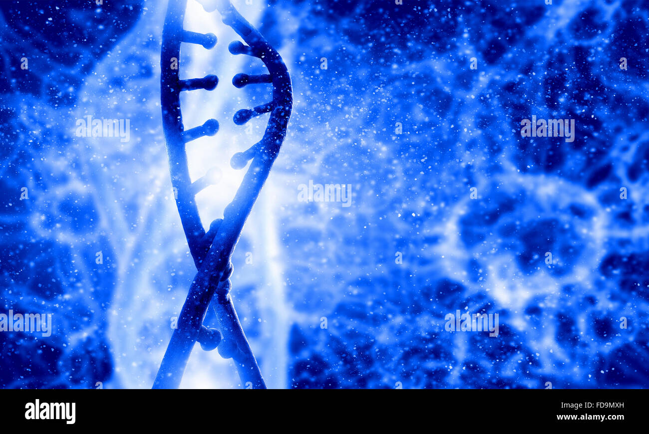 Digital blue image of DNA molecule and technology concepts Stock Photo ...