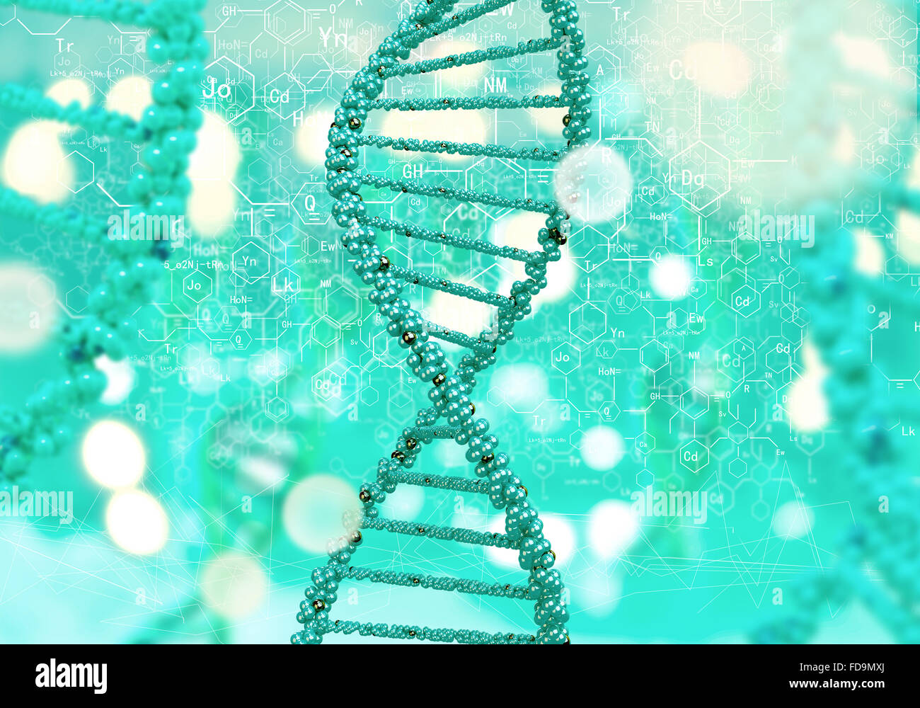 Biochemistry concept with digital green DNA molecule Stock Photo - Alamy