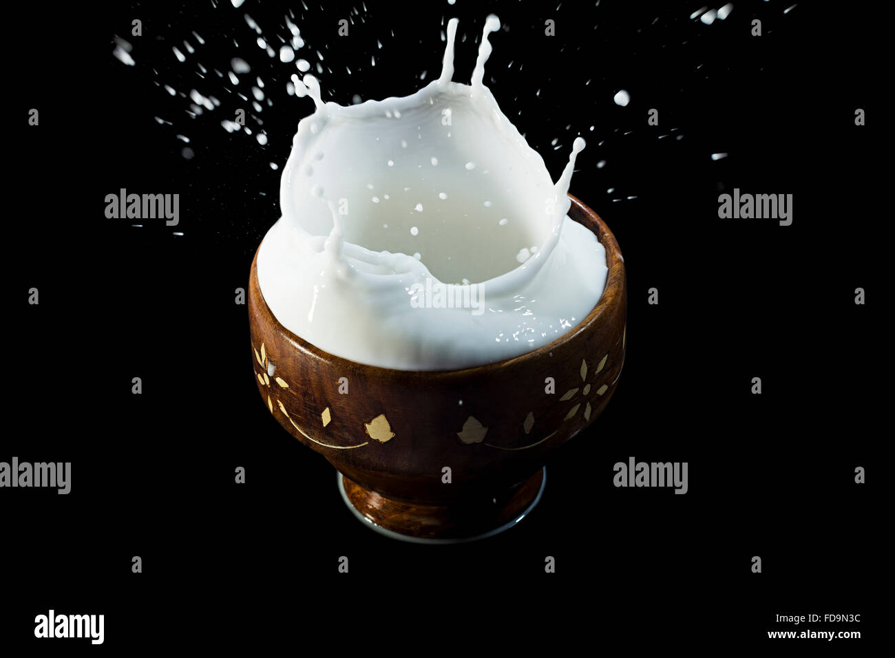 Bowl Milk Health Splash Nobody Stock Photo - Alamy