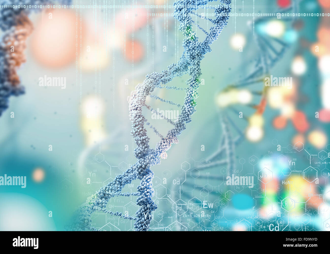 Biochemistry concept with digital blue DNA molecule Stock Photo - Alamy