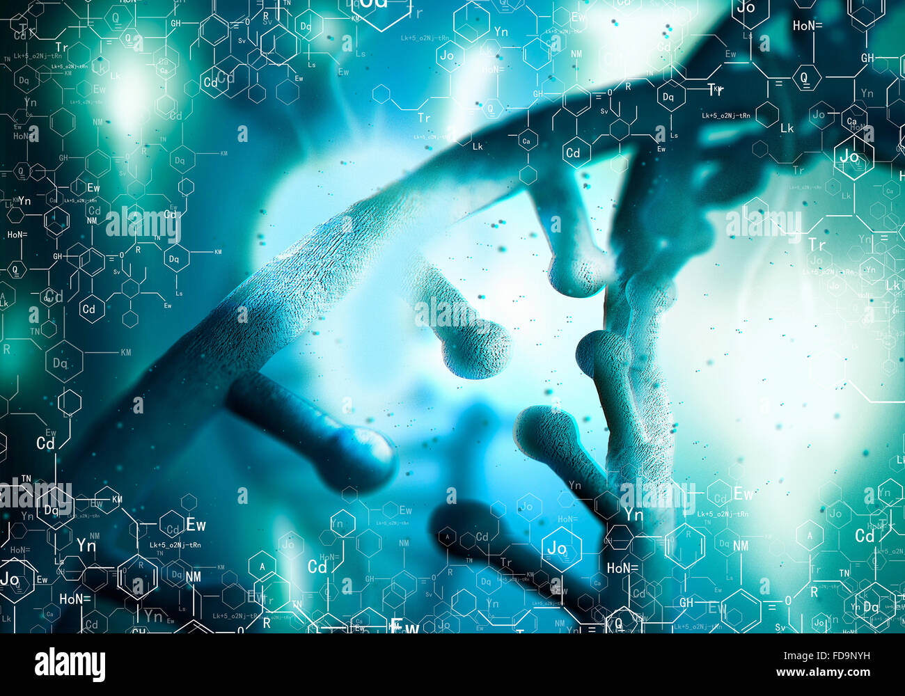 Biochemistry concept with digital blue DNA molecule Stock Photo - Alamy