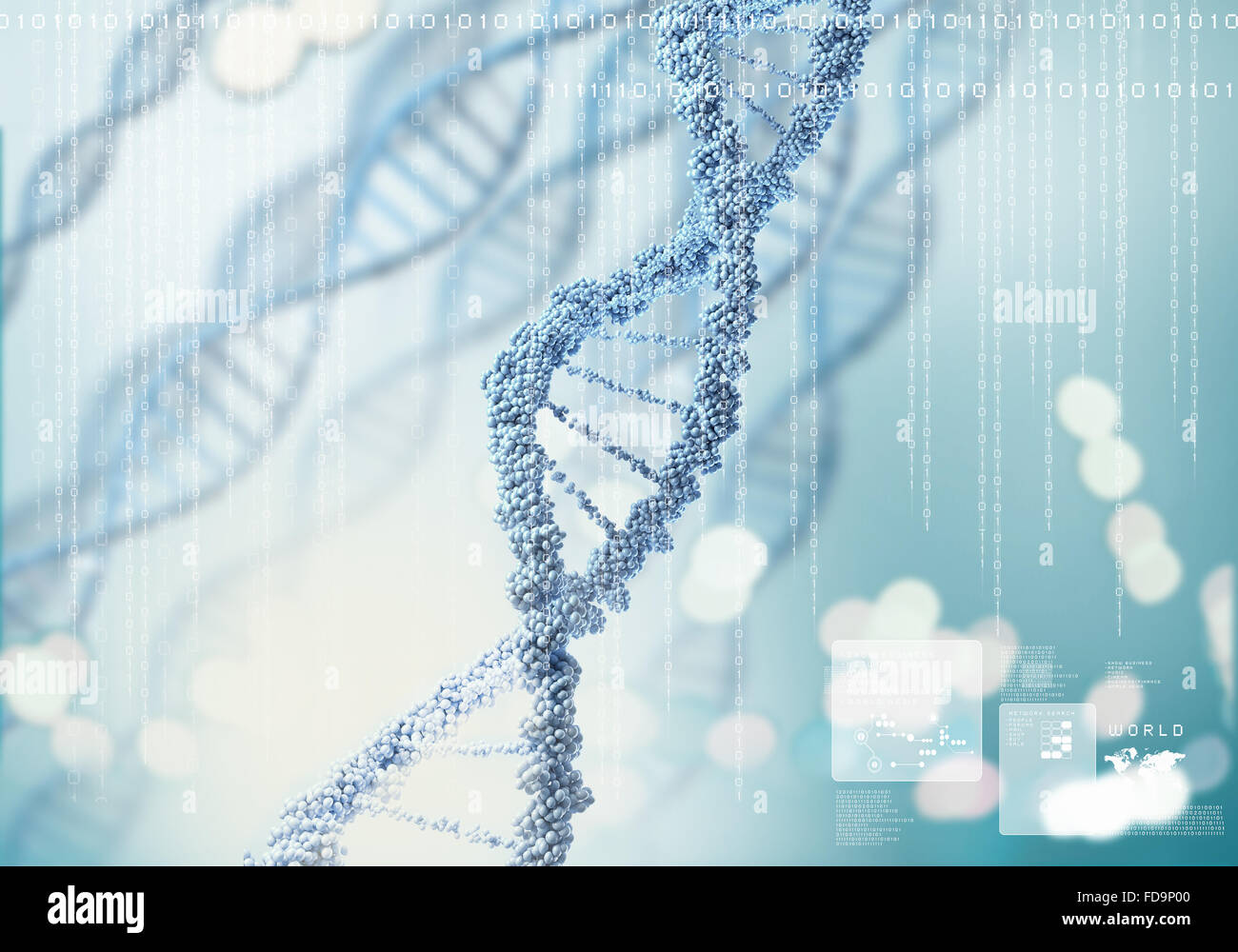 Biochemistry concept with digital blue DNA molecule Stock Photo - Alamy