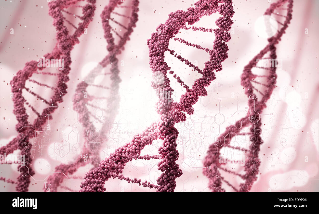 Biochemistry concept with digital red DNA molecule Stock Photo - Alamy