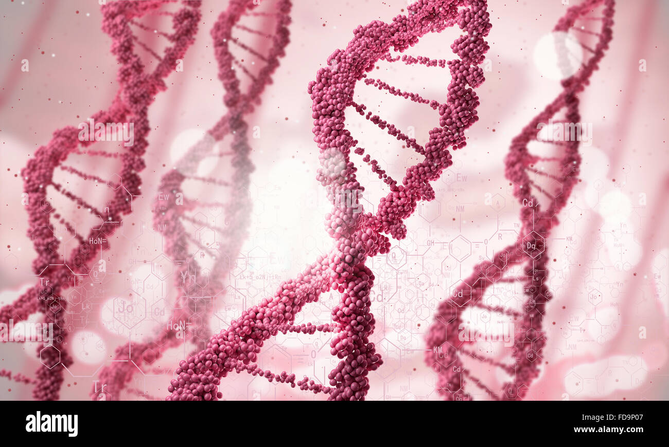 Biochemistry concept with digital red DNA molecule Stock Photo - Alamy