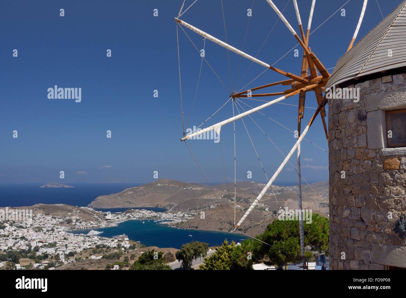 Restored windmill of the Monastery of St. John the Theologian, Chora ...