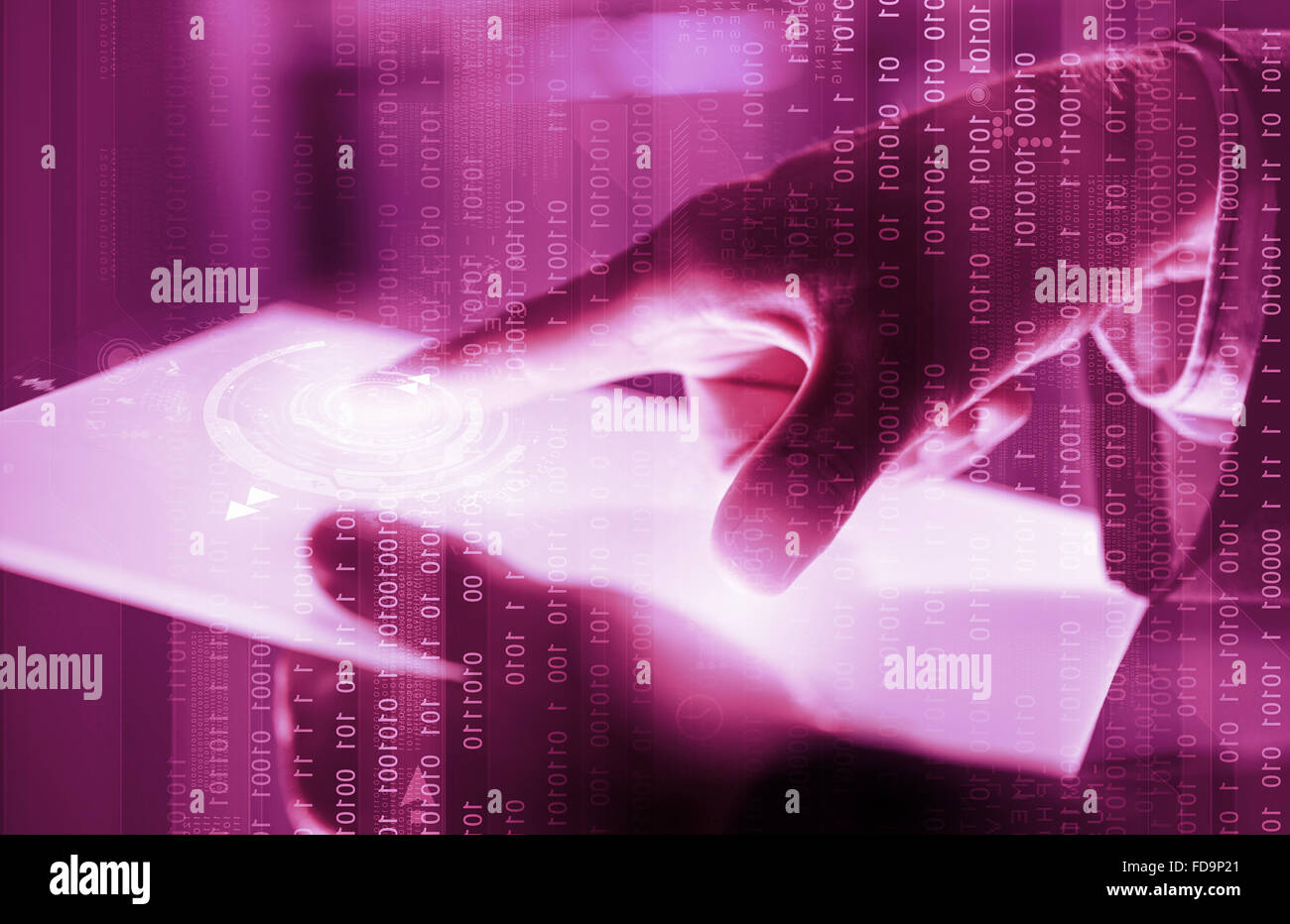 Close up of human hands using virtual panel Stock Photo - Alamy