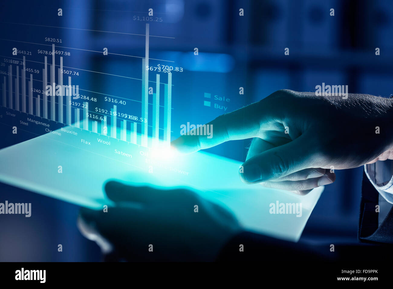Close up of human hands using virtual panel Stock Photo - Alamy