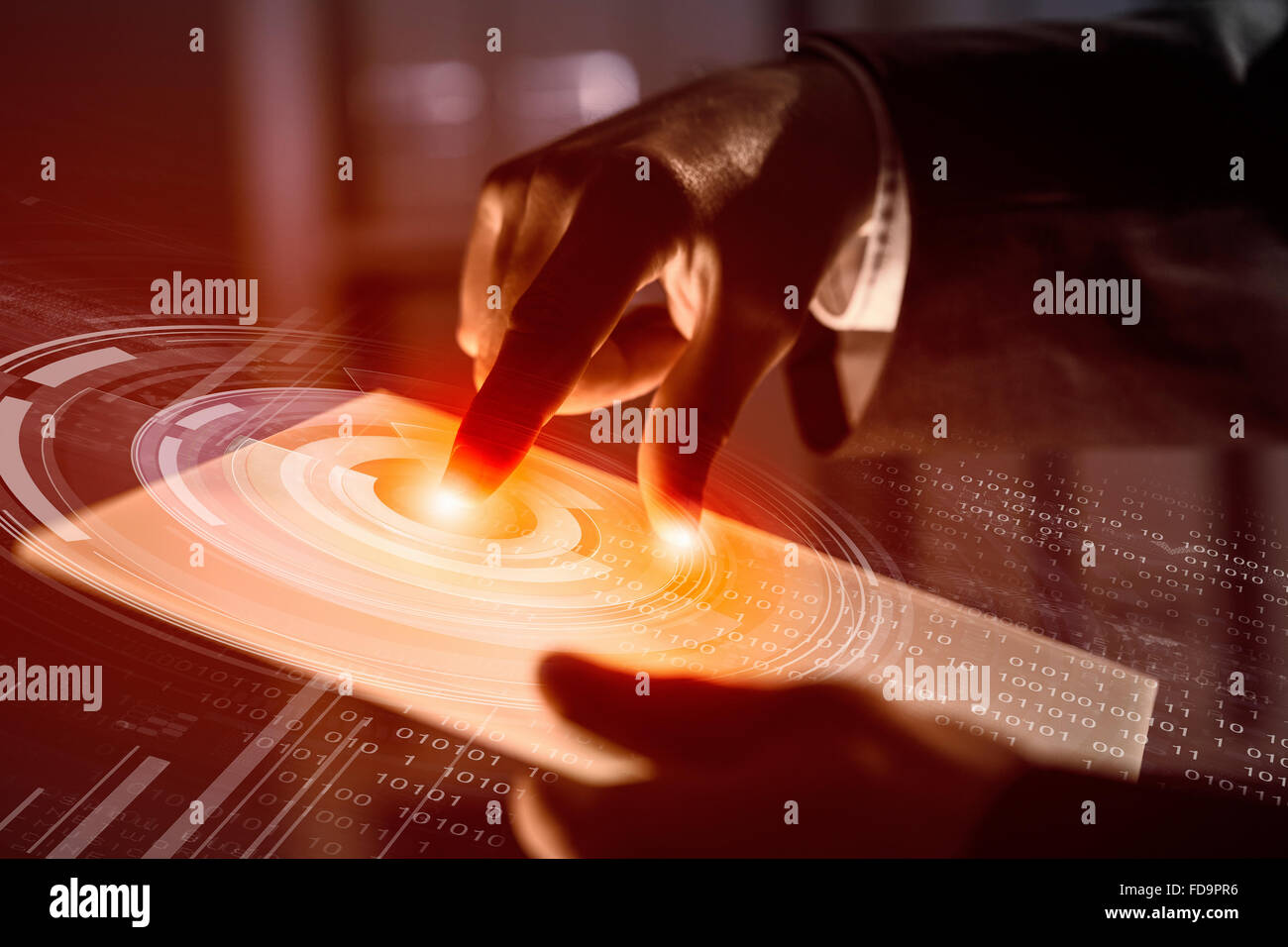Close up of human hands using virtual panel Stock Photo - Alamy