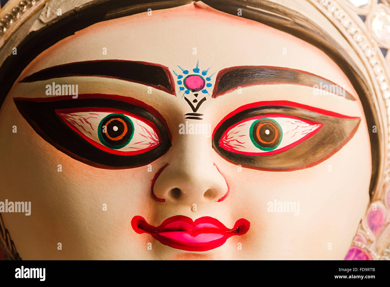 Durga Puja God Statues face Nobody Stock Photo - Alamy