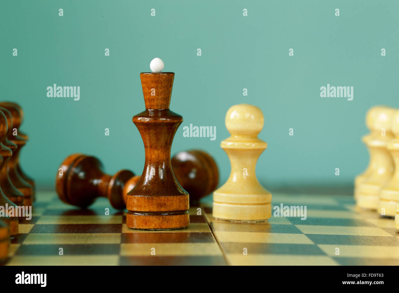 chess position - pawn standing in a position of checkmate Stock Photo ...