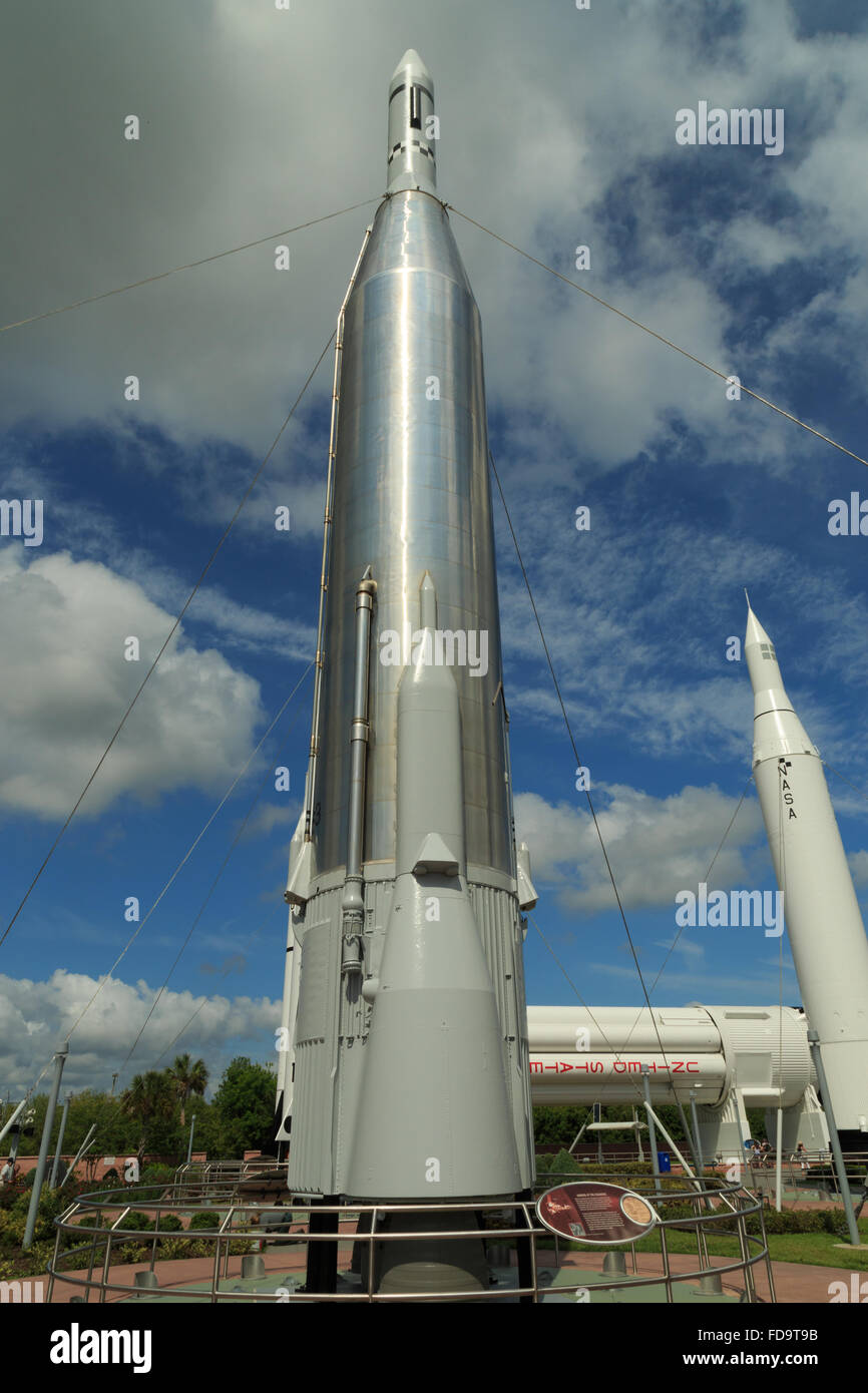 A photograph of a rocket at Kennedy Space Center (KSC) Visitor Complex ...