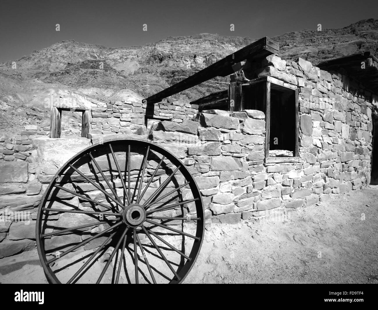 Wheel Against Brick Wall Stock Photo - Alamy