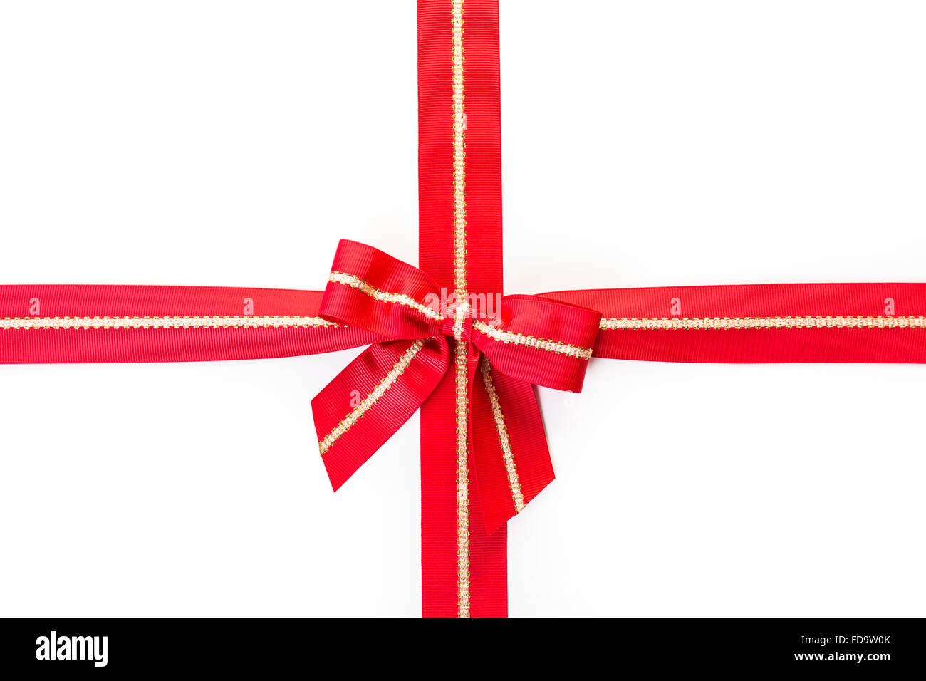 Classic bow made of wide red ribbon Stock Photo - Alamy