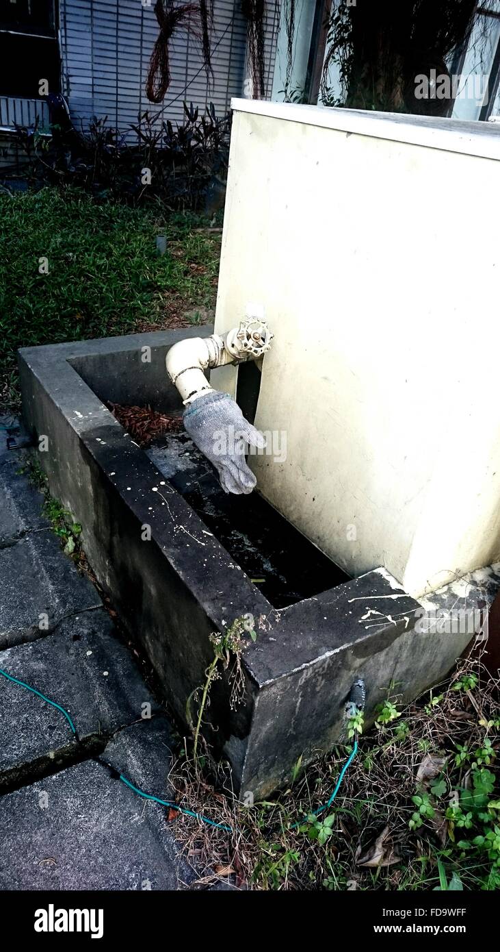 Water Tank In Yard Stock Photo - Alamy