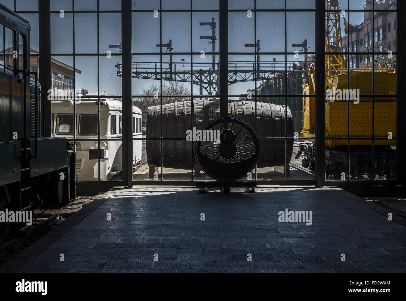 A barrel wine in the train museum of Madrid, Spain Stock Photo - Alamy