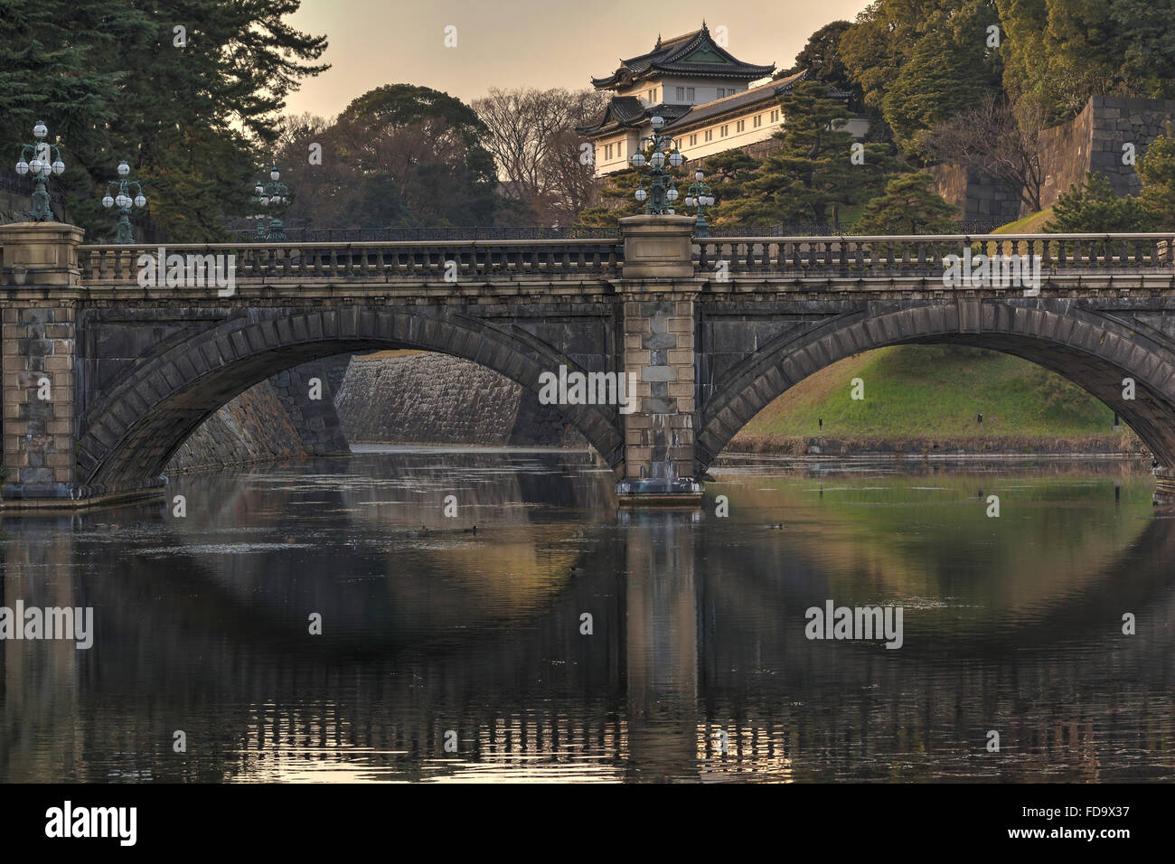Arch Bridge Over River Stock Photo - Alamy